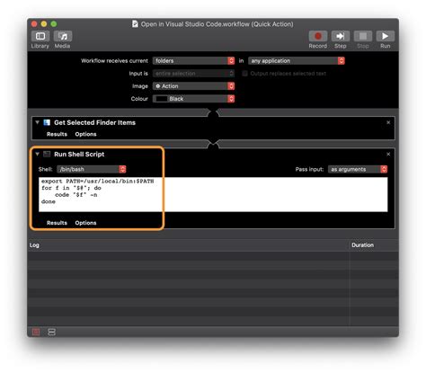 Editing The Open Folder In Visual Studio Code MacOS Service