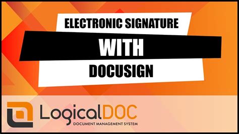 Electronic Signature With Docusign Youtube