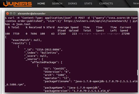 Vulners Com Search API Alexander V Leonov