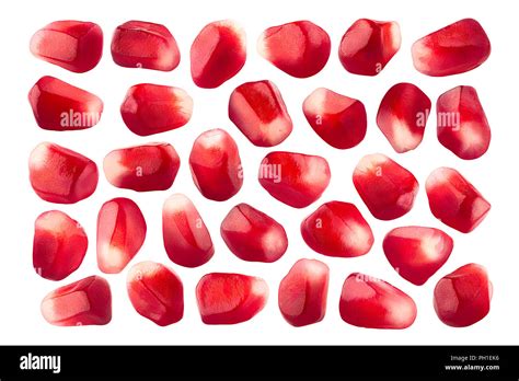 Pomegranate Seeds Isolated On White Background Clipping Path Full