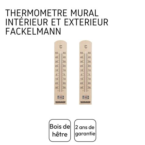 Thermomètre mural intérieur et extérieur en bois fackelmann tecno ref FACKELMANN Pas Cher