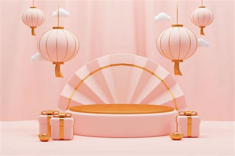 3d Rendering Chinese New Year Decoration Cny Background 18770464 Stock