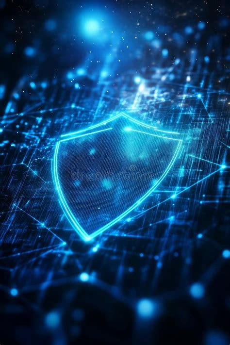 Digital Shield On Circuit Board Background Cybersecurity Data