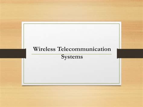 Mobile Computing Wireless Telecommunication Systems Ppt