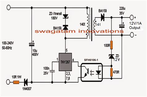 12 Volt 1 Amp Smps Circuit Diagram