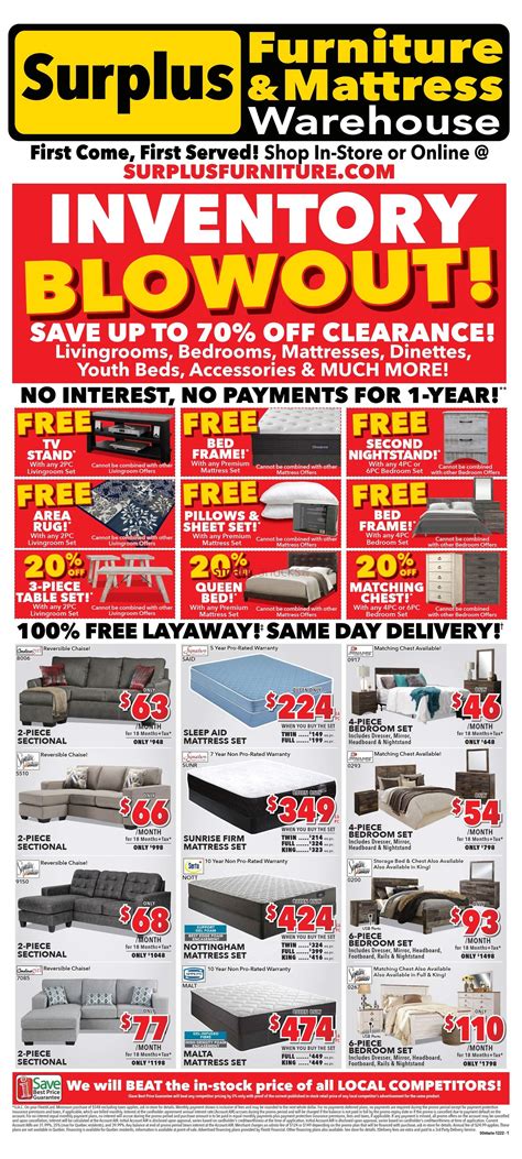 Surplus Furniture And Mattress Warehouse Owen Sound Flyer November 28