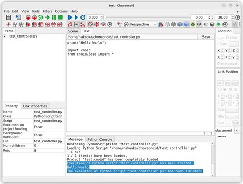 Execute Python Script Using Python Plugin English Choreonoid Discourse
