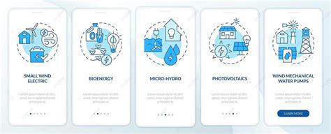 Mobile Onboarding Screen For Blue Rural Electrification Technology Vector Kit Layout Vector
