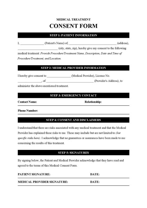 Medical Consent Form Template Ontask