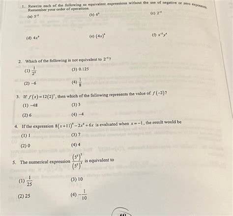 Solved 1 Rewrite Each Of The Following As Equivalent Chegg