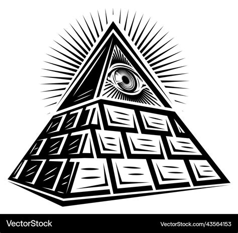 Stylized Brick Pyramid Of Masons With An All Vector Image