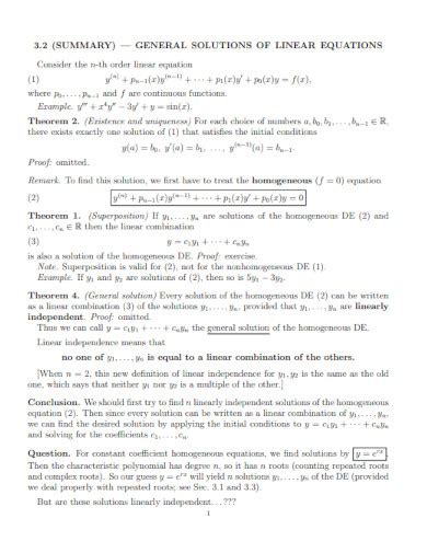Linear Equations Examples Formula How To Solve Pdf