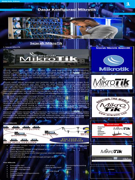 01 Pertemuan 1 Dasar Konfigurasi Mikrotik Sejarah Mikrotik Akses Router Mikrotik Pdf
