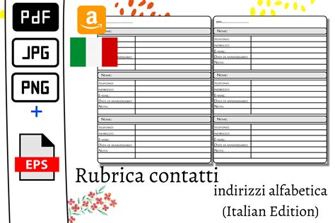 Italian Edition Address Book Graphic By MiaPrintus Creative Fabrica