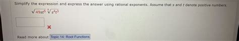 Solved Simplify The Expression And Express The Answer Using