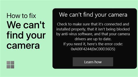 Fix “we Cant Find Your Camera” Error On Windows 1011 — Tech How