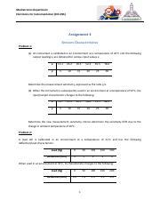 Ece Assignment Mechatronics Department Electronics For