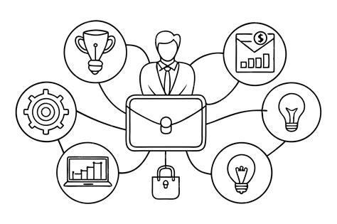 Premium Vector Business Marketing Concept Line Art Illustration