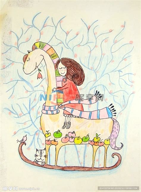 儿童彩铅画设计图 绘画书法 文化艺术 设计图库 昵图网