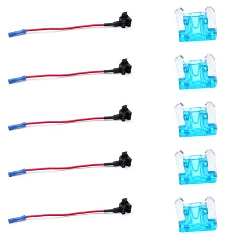 10pcs 12v Car Add A Circuit Low Profile Mini Fuse Tap Adapter Mini Blade Fuse Holder With 5pcs