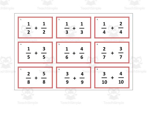 Adding Fractions Problem Tickets By Teach Simple
