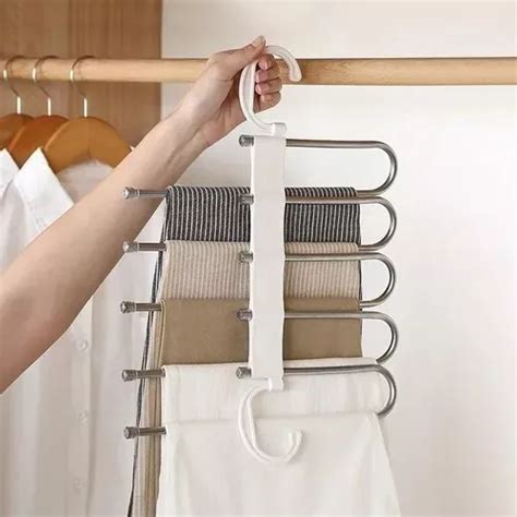 Kit Triple De Perchas Para Pantalones Vaqueros De Acero Inoxidable