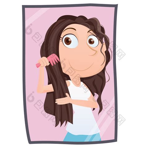 梳理散乱的头发的女孩 包图企业站