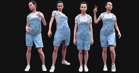 Woman In Overall 3 Rigged 3d Characters Unity Asset Store