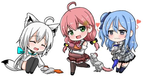 Shirakami Fubuki Hoshimachi Suisei Sakura Miko Shirakami Fubuki