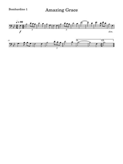 Amazing Grace Brass Trio Bombardino 1 Pdf