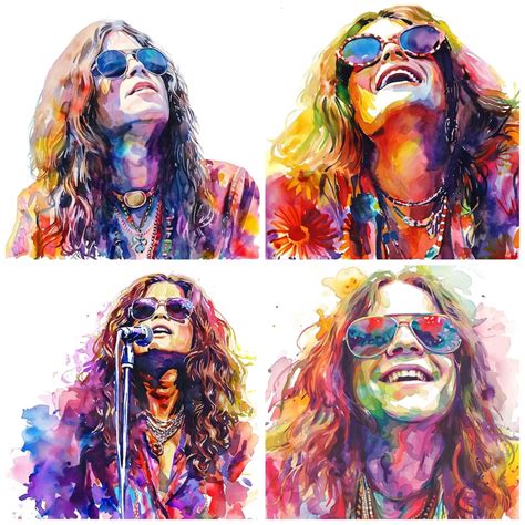 36 Janis Joplin Png Clipart Bundle Watercolor Janis Joplin Jpeg