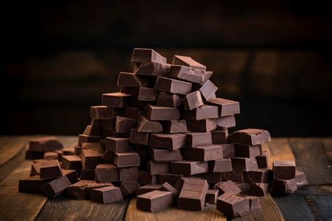 Premium Ai Image Mouthwatering Chocolate Cubes Arranged In A