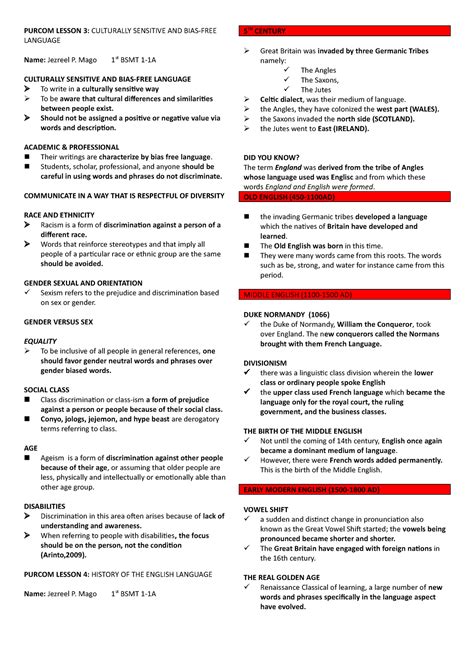 Purcom Lesson 3 Notes Purcom Lesson 3 Culturally Sensitive And