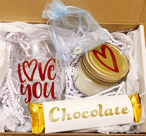 Love You Wine Glass Chocolate Candy Bar Candle T Box Women Earrings