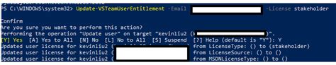 Azure Ado Vsteam Update User License Command Not Working Stack