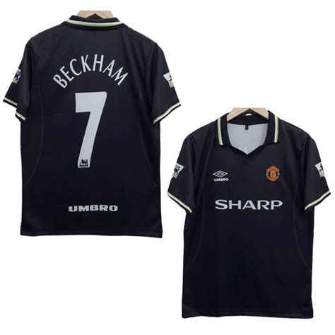David Beckham 1998 99 Manchester United Jersey Black Ogasports