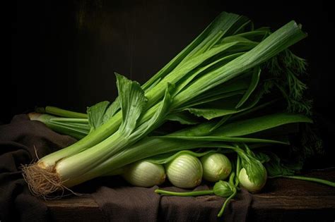 Premium AI Image Leek Vegetable