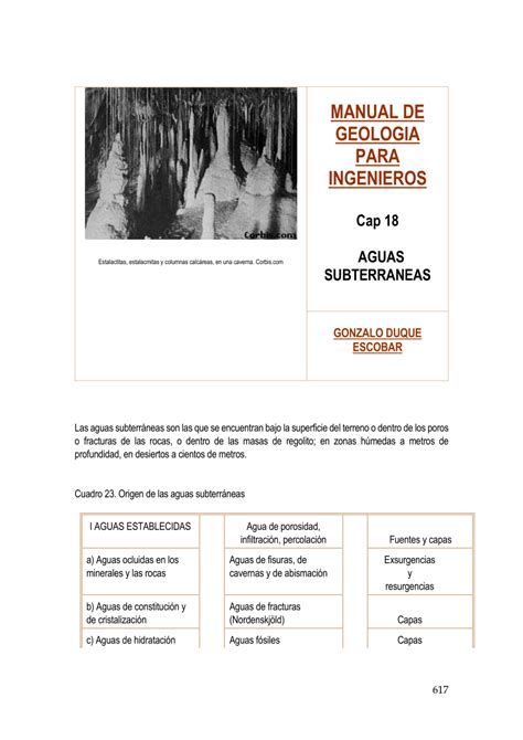 Pdf Manual De Geología Cap 18 Aguas Subterráneas