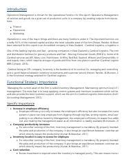 Operations Management Of Logistics Company Pdf Introduction