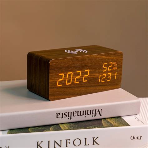 Timber Time Digital Wooden Clock The Chic Habitat