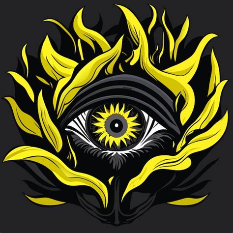 Premium Vector Black Eldritch Eye With Yellow Iris Breaking Free