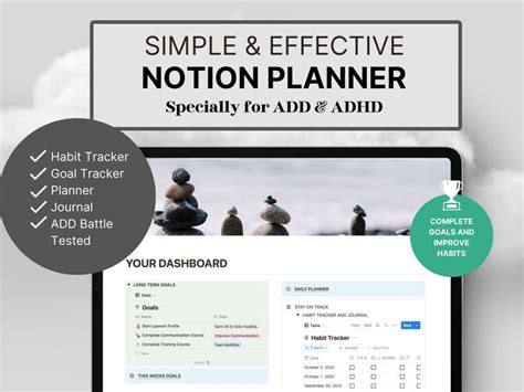 Notion Template Adhd Planner Adhd Digital Planner Notion Etsy