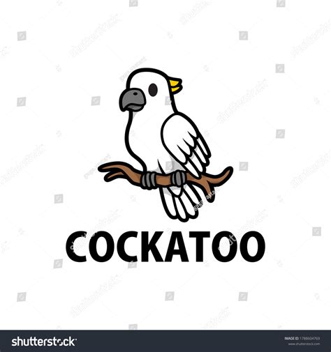 Cute Cockatoo Cartoon Logo Vector Icon Stock Vector Royalty Free