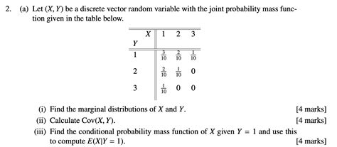 Solved 2 A Let X Y Be A Discrete Vector Random