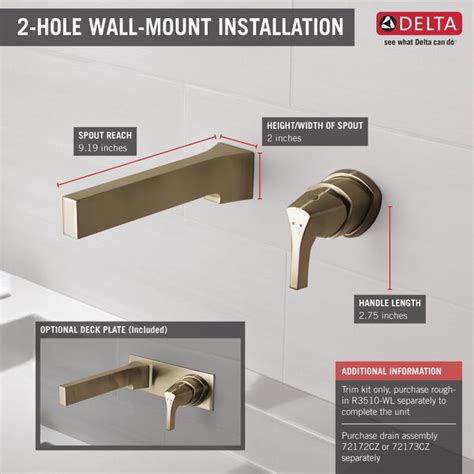 Single Handle Wall Mount Bathroom Faucet Trim Recertified In