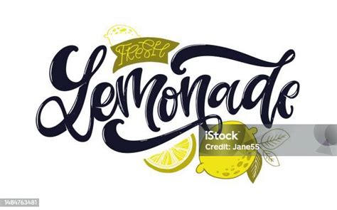 레모네이드 손으로 그린 낙서 레터링 아트 현대 서예 인용문 타이포그래피 티 프린트 디자인 포장용 귀여운 레터링 벡터 레모네이드에 대한 스톡 벡터 아트 및 기타 이미지