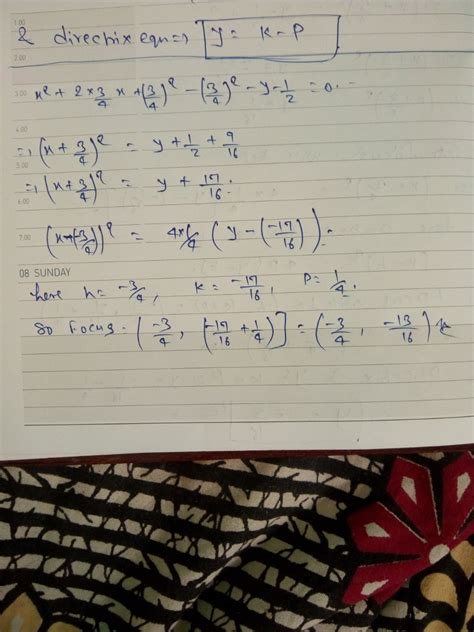 Yourselt Find The Focus And The Equation Of The Directrix Of The