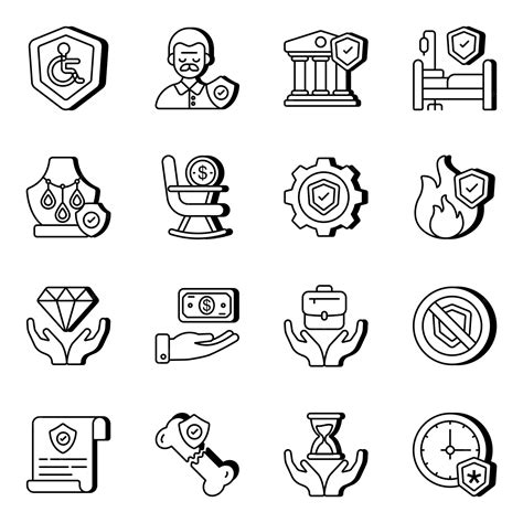 Paquete De Iconos Lineales De Garantía Vector Premium