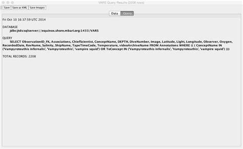 Vars Query Interface • Mbari