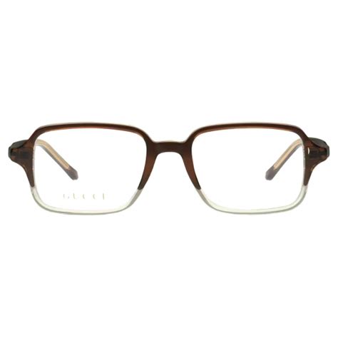 Gucci Rectangular Frame Optical Glasses Dark Brown Light Yellow